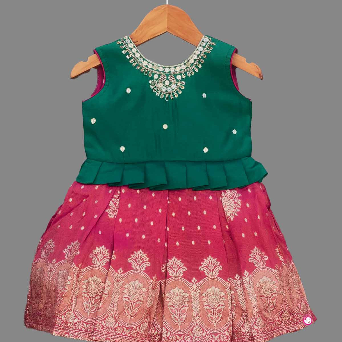 Girls embroidered traditional frock - Ramar Blue – OPUS RKID